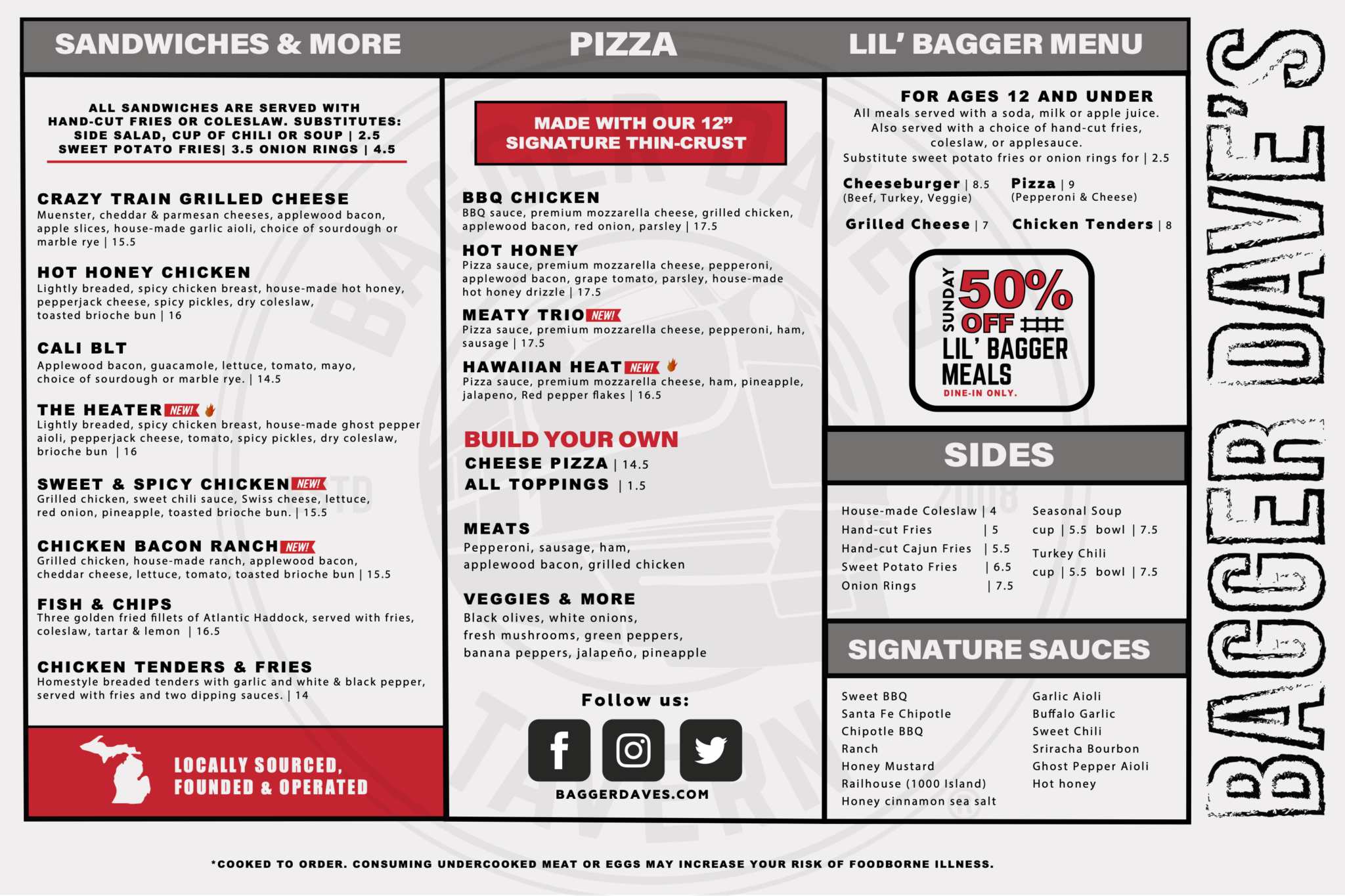 MENU – Bagger Daves